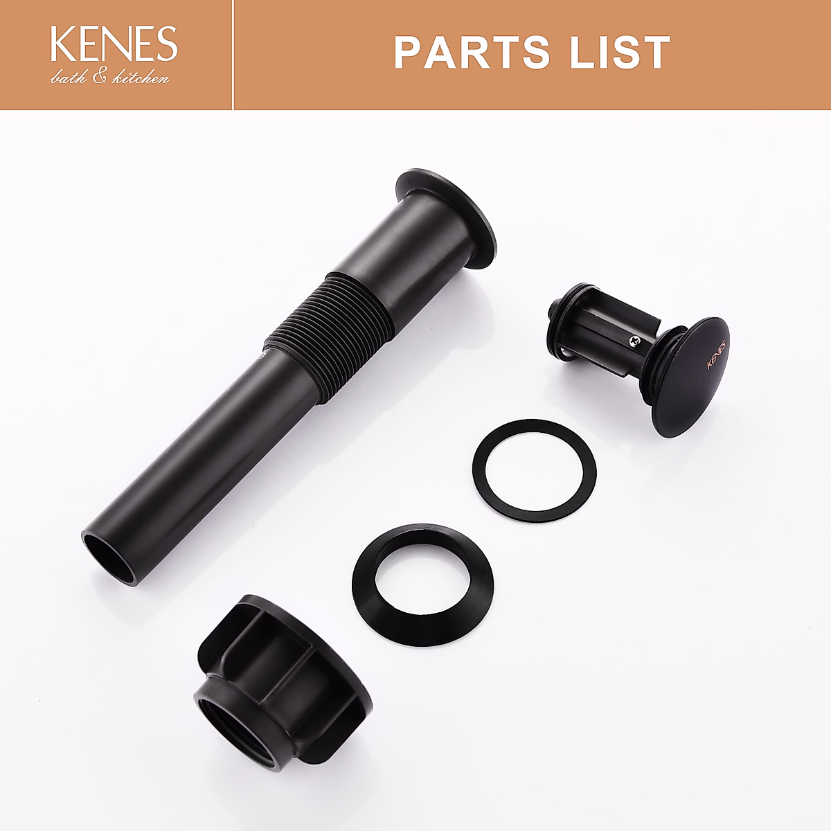 KENES Oil Rubbed Bronze Bathroom Vessel Pop Up Sink Drain, Vanity Faucet Sink Drain Stopper, Sink Drain Assembly Without Overflow Anti Clog Pop Up Drain