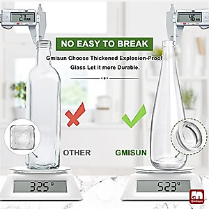 GMISUN Oil and Vinegar Dispenser Set, Olive Oil Dispenser Bottle for Kitchen, Cooking Oil Container Cruet Set, Clear Glass Bottles Vegetable Oil Dispenser with Label, Decorative (2 Pack, 17oz)