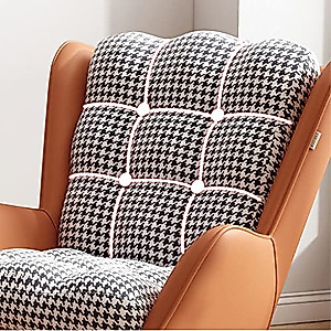 Accent Chairs For Living Room，Patio Rocking Chair,Leisure Sofa Rocking Chair and Footstool，Rocking Chair Outdoor Patio And Porch Seating，The Seat Cushion Is Removable And Washable(Color:Beige A)