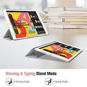 Fintie Case for iPad 10.2 Inch 9th Generation (2021) / 8th Generation (2020) / 7th Gen (2019)- Lightweight SlimShell Stand Cover with Translucent Hard Back Protector, Auto Sleep/Wake, Marble White