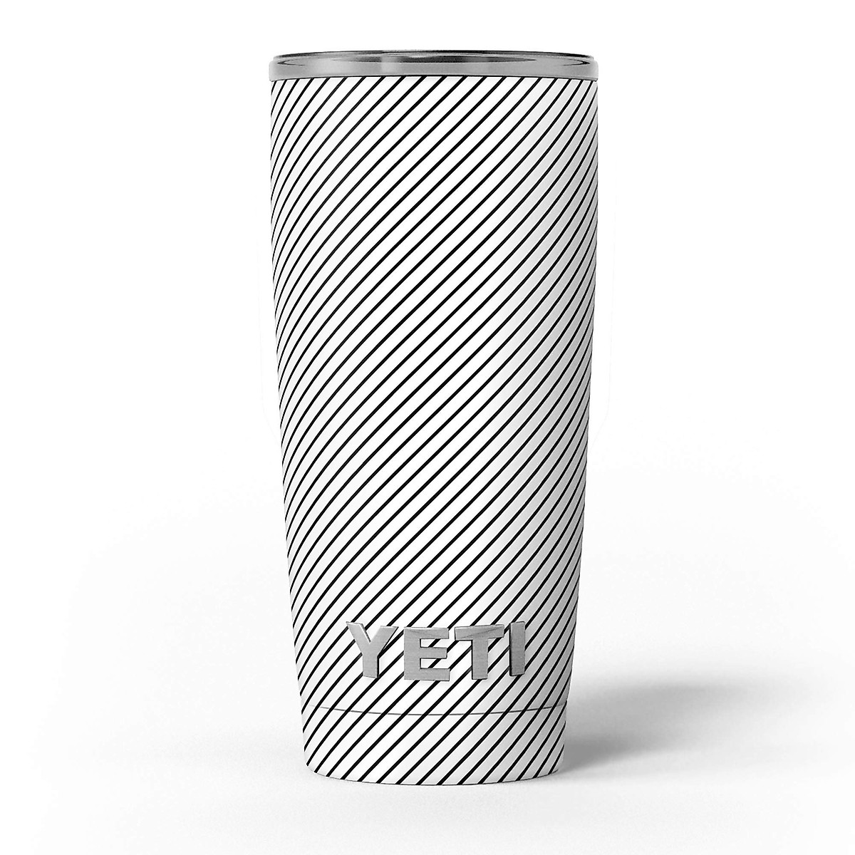 Design Skinz Slate Black Slanted Lines with Translucent Backing - Skin Decal Vinyl Wrap Kit Compatible with The Yeti Rambler Cooler Tumbler Cups
