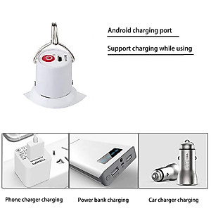 Multi-Functional Emergency LED Light Bulb with USB Charging, Capable to Recharge Mobile Devices , Ideal for Power Outage, Tent Camping, Fishing (WHITE-LED-100W)