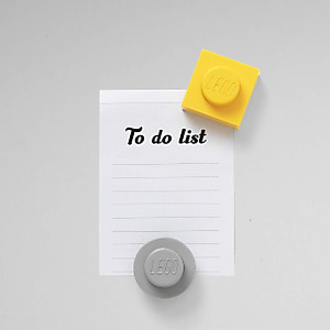 Room Copenhagen, Lego Magnet Set - 2 Piece Fridge, Whiteboard Magnets - Bright Yellow (40101732)