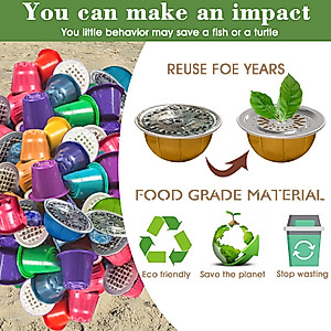 CAPMESSO Reusable Coffee Capsule Lid to Reuse Vertuoline Pods,Refillable Vertuo Capsules Cap Disc on All VertuoLine Machines- Bottom Capsules are Not included! (1*CAP + 1*BRUSH)