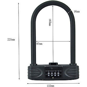 DULASP Lock for Bicycle U-Shaped Anti-Theft Lock Password Lock Mountain Bike Lock Electric Car Lock Bike Lock