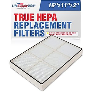 LifeSupplyUSA HEPA Air Filter Replacement Compatible with Kenmore, Whirlpool Models - Easy Install, Effective Particle Filtration, Durable 16x11x2