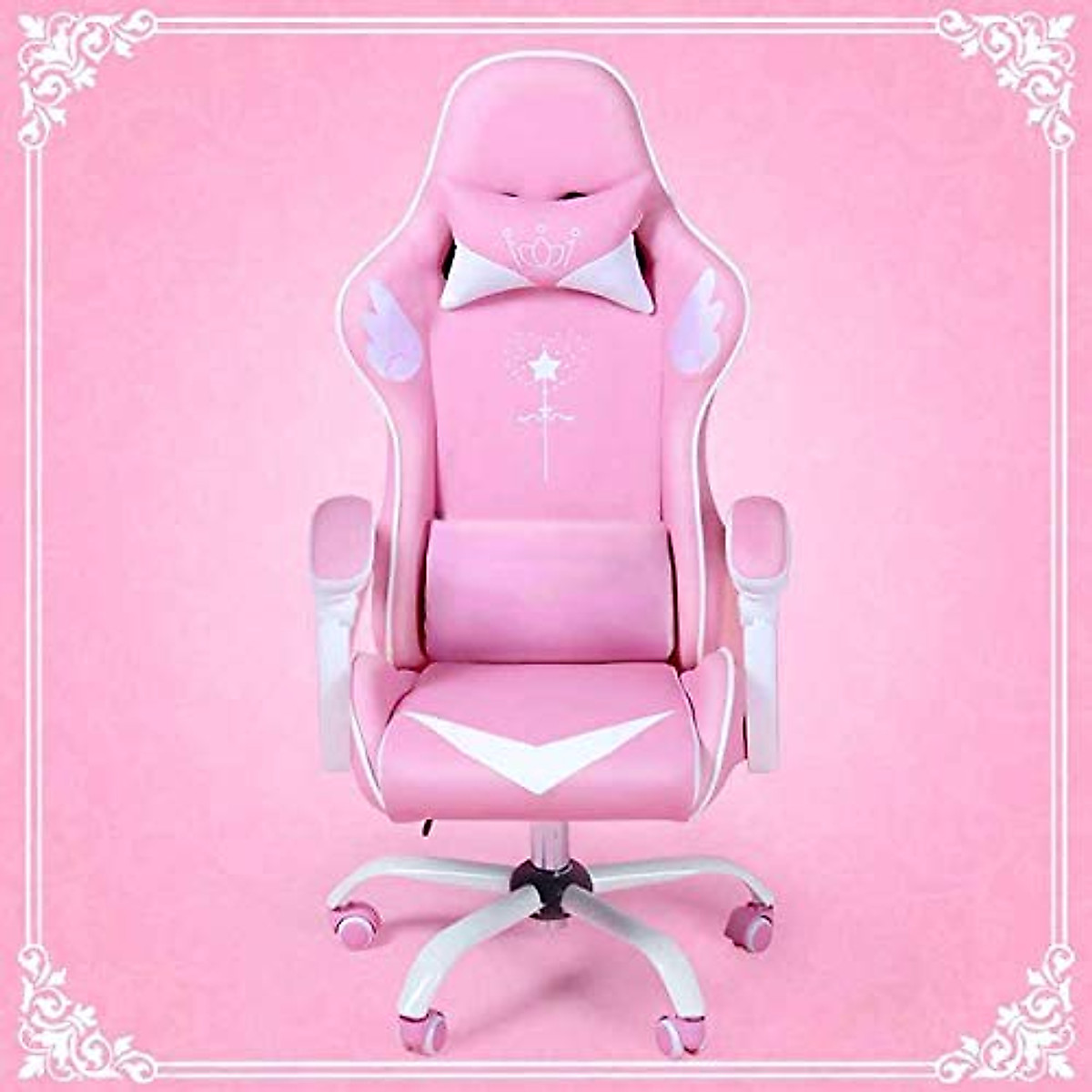 Game Chair Can-Go-to-Computer-Chair Cafe Pink Comfortable Girl Fashion Cute Home Internet