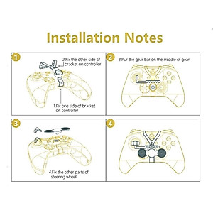 Yunnyp Racing Game Steering Wheel Game Controller Gamepad Auxiliary Compatible with Xbox One S/Xbox One X