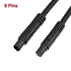 X AUTOHAUX 2 Pcs 8 Pin 9.84ft 300cm Backup Camera Extension Cable Dash Camera Cord Wires Car Rear View Camera