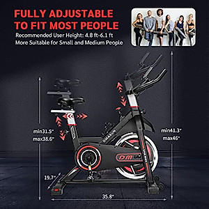DMASUN Exercise Bike, Indoor Cycling Bike Stationary, Cycle Bike with Comfortable Seat Cushion, Digital Display with Pulse