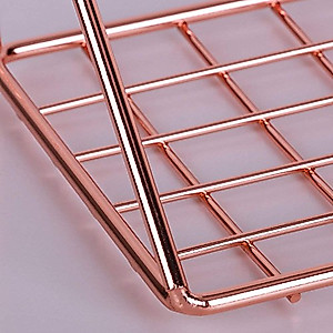 GRIDYMEN Straight Flat Display Shelf for Wall Grid Panel, Wire Hanging Organizer Rack Bin Storage Mountable, 11.8" Width x 4.3" Depth, Rose Gold