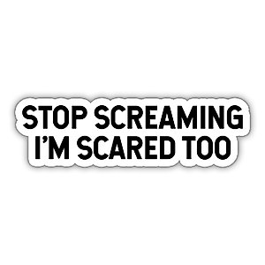 Stop Screaming I'm Scared Too Sticker, Medical Sticker, Paramedic Doctor Sticker, Paramedic Sticker, Water Assitant Die-Cut Vinyl Funny Decals for Laptop, Phone, Water Bottles, Kindle Sticker