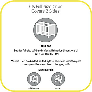 BreathableBaby Breathable Mesh Crib Liner – Classic Collection – White – Fits Full-Size Solid End Cribs Only – Anti-Bumper