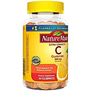 Nature Made Extra Strength Dosage Vitamin C 500 mg per Serving, Dietary Supplement for Immune Support, 60 Gummies, 30 Day Supply