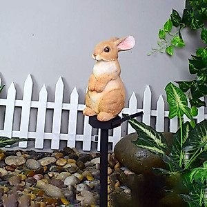 Mobestech Garden Solar Lights Outdoor Bunny Rabbit Garden Stake Yard Art Lawn Sign Outdoor Patio Home Decor for Thanksgiving Xmas Holiday Party