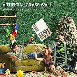 YITAHOME 12 PCS 20"x20" Artificial Grass Wall, Boxwood Hedge Wall Panels, Artificial Grass Backdrop Wall, Privacy Fence with UV Protection for Outdoor Indoor Garden Fence Backyard