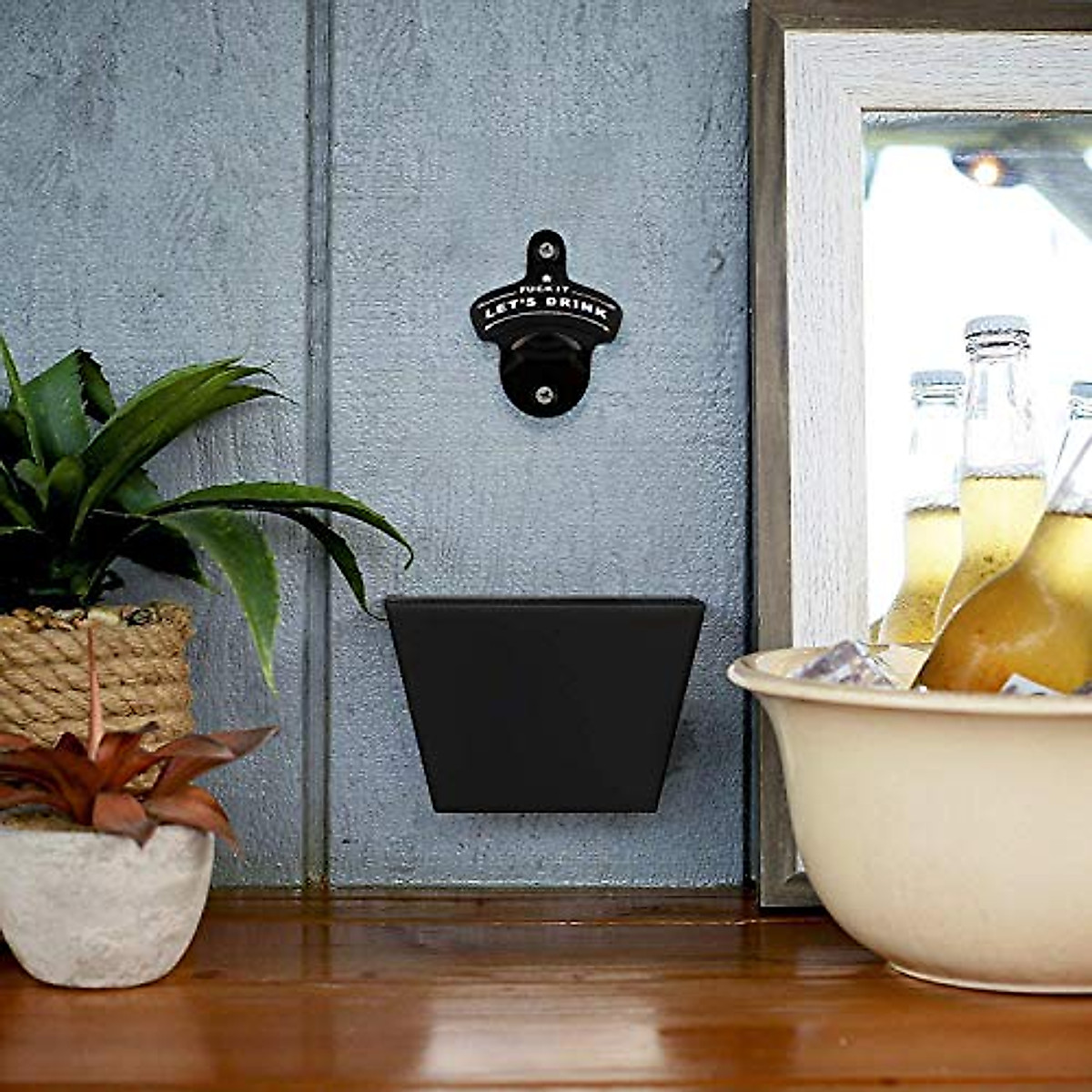 Bottle Opener Wall Mounted, Christmas Funny Wall Mount Bottle Opener for Men Dad Beer Lovers,Novelty Birthday Fathers Day with Mounting Screws Wall Anchors（1 Pack)