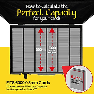 Game Card Storage Case (KingMega Edition) | Compatible with Magic The Gathering, MTG, Cards Against Humanity, All Standard TGC Trading Card Games | Includes 8 Dividers | Fits 5400+ Unsleeved Cards