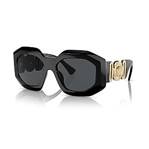 Versace Woman Sunglasses Black Frame, Dark Grey Lenses, 56MM
