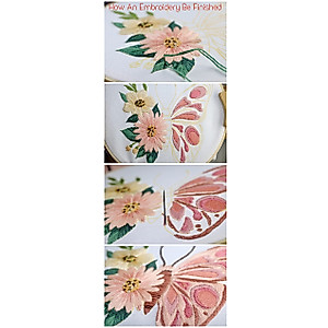 Highkick Embroidery Kit for Beginner,Embroidery Kit for Adults, All in one,Madame Butterfly,4 Pack