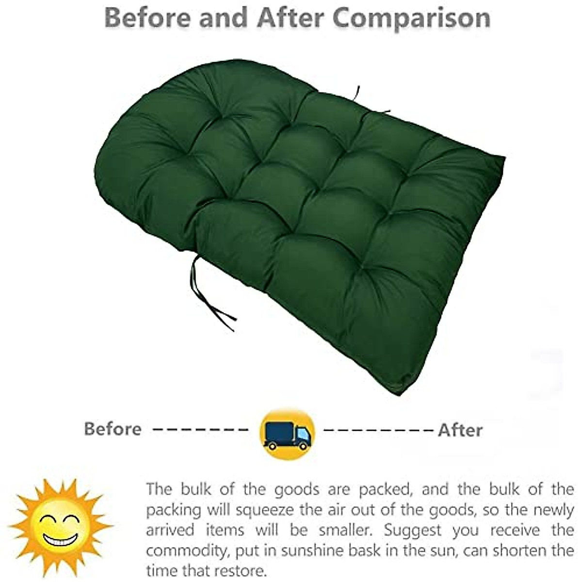 BOOMSHY Waterproof Swing Egg Chair Cushion 47 X 35In Indoor/Outdoor Hammock Chair Cushion Washable Hanging Basket Seat Cushion (Only Cushion) (Peacock Blue)