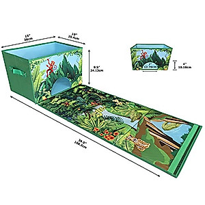 EMBRACE PLAY Toy storage box with car rug play mat - Toy box for boys and girls - 2 in 1 collapsible toy car storage- toyboxes for children - toy boxes for kids (Green)