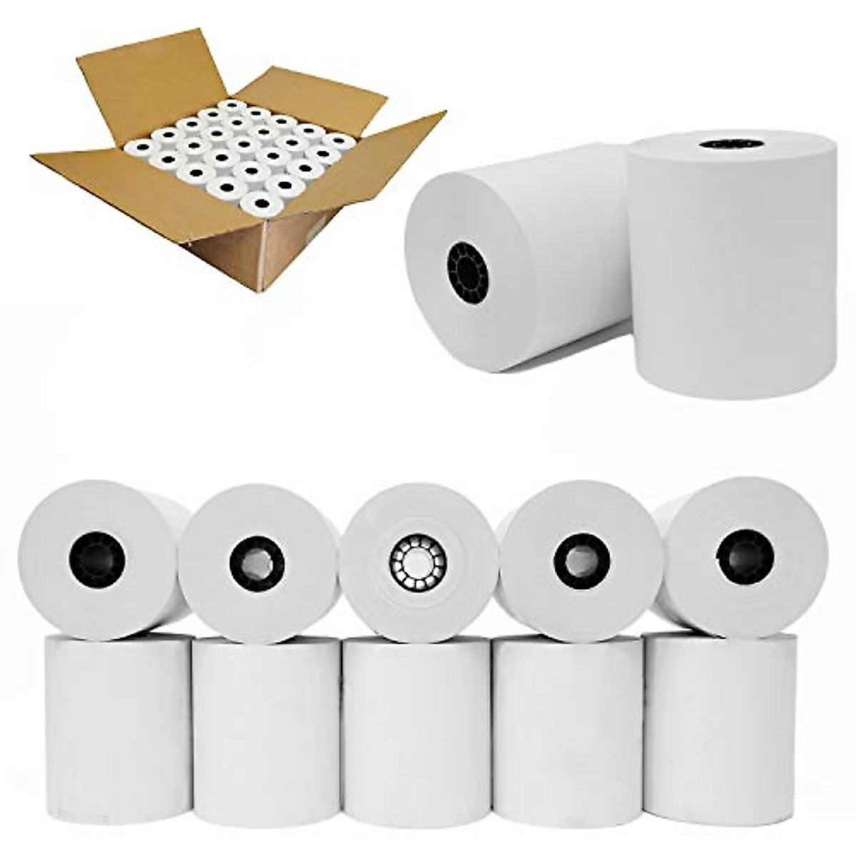3" x 150' 1-Ply Bond Kitchen Printer Paper Receipt Paper (50 Rolls) 48 GSM Pos Cash Register REQ ribbon erc30/34/38 OR star sp700 from BuyRegisterRolls