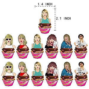 Celebrate Birthday Party Taylor Swift Style - Party Decorations Including Banner, Balloons, Cake Topper, and Cupcake Toppers