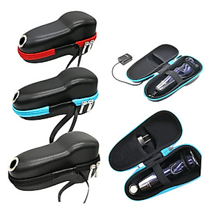 FOMIYES 3pcs Box Razor Storage Box Travel Razor Case Mesh Pouch Blue Sturdy Pu Compact Electric Shaver Organizer Razor Container