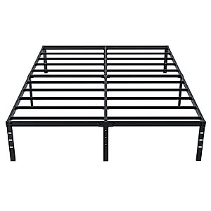 BetLife Full Size Bed Frame with Stronger Steel Slat Support/Upgrade 16 Inch High Non- Slip Platform Bed/Noise Free/No Box Spring Needed/Black