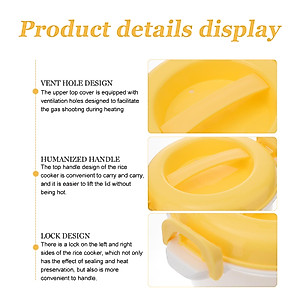 HEMOTON Microwave Rice Cooker Food Container: 2L Pasta Cooker Maker Oven Rice Cooker Steamer Microwave Cookware for Rice Chicken Pasta