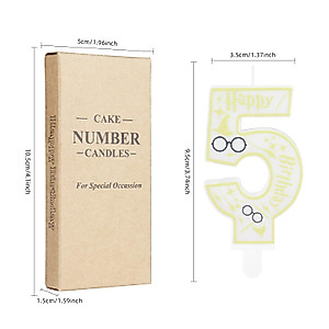 Harry Birthday Candles Number 8 Candle, Potter 8th Birthday Decorations Boys Girl, Magical School Birthday Candles for Cake, Wizard Cake Toppers Kids Birthday Party Anniversary Celebration Supplies