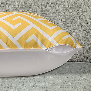 Gusgopo Throw Pillow Covers 16 x 16 Set of 6, Modern Decorative Pillow Covers, Geometry Outdoor Square Pillow Cushion Cases for Couch Sofa Bedroom Car, Yellow