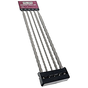 Erie Tools 5 Piece 24" SDS Masonry Drill Bit Set fits Milwaukee Hilti Bosch Tungsten Carbide Tip 3/8", 1/2", 5/8", 7/8" & 1"
