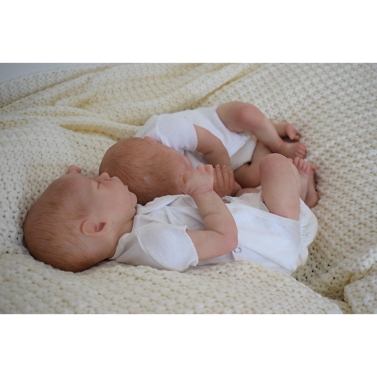 Pinky Reborn Baby Dolls Twins 18 inch Silicone Full Body Newbron Baby Doll Reborn Preemie Baby Girl Dolls Toy Accessories Birthday Gift for Age 3+