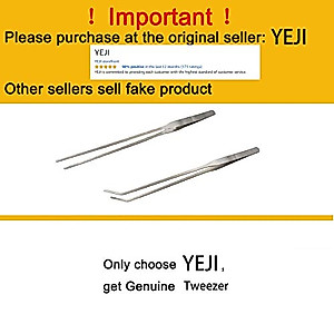 LGEGE 2pcs Long Handle Stainless Steel Straight and Curved Tweezers Nippers for Garden, Kitchen, Indoors and Outdoors
