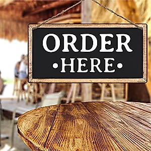 ATX CUSTOM SIGNS - Order Here and Pick Up Here Signs 2 Pack Black and White