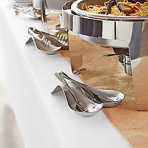 TableCraft Products HB2 Double Spoon Rest, Stainless Steel Brushed