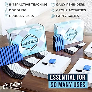 Double Sided Dry Erase Small White Board with Lines (12 Boards + 15 Pens/Erasers) - 9x12 Inch Dry Erase Board for Kids Lapboard, Mini Whiteboard, Small White Board Dry Erase for Students & Classroom