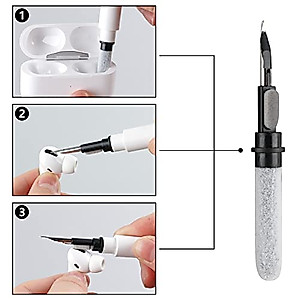 Soft Brush Keyboard Cleaner, Computer Cleaning Tool Kit, 7 in 1 Multipurpose Corner Slit Duster Keycap Puller and Soft Microfiber Brush for Bluetooth Headset Lego Airpods Laptop Camera Lens (Black)