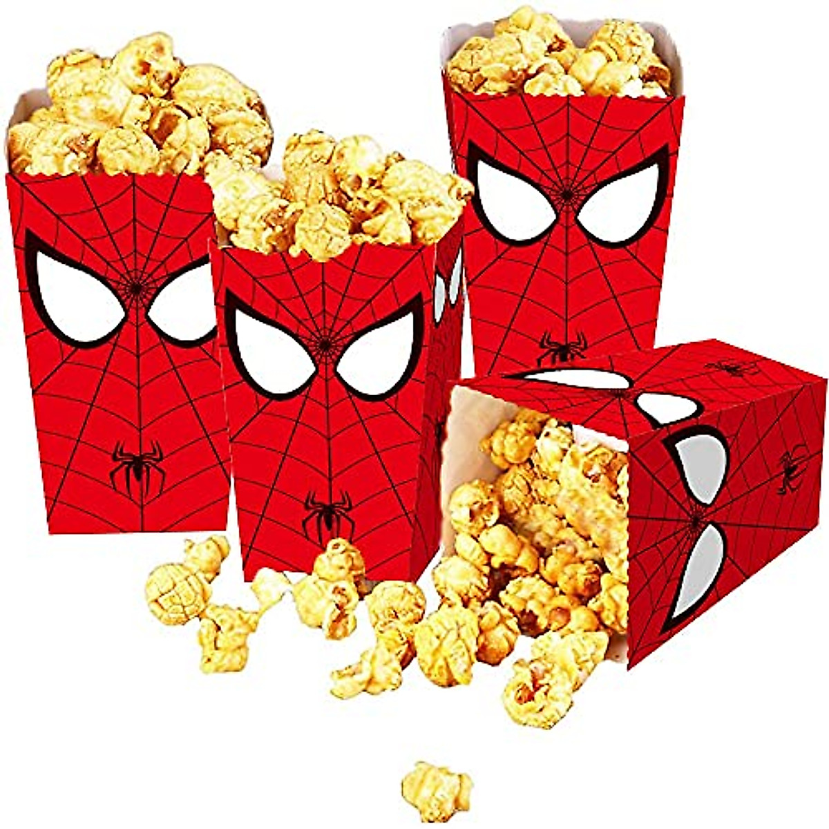 HYOUNINGF 20PCS Spider Popcorn Boxes - Spider Party Favor Boxes Goodie Boxes for Spider Party Supplies