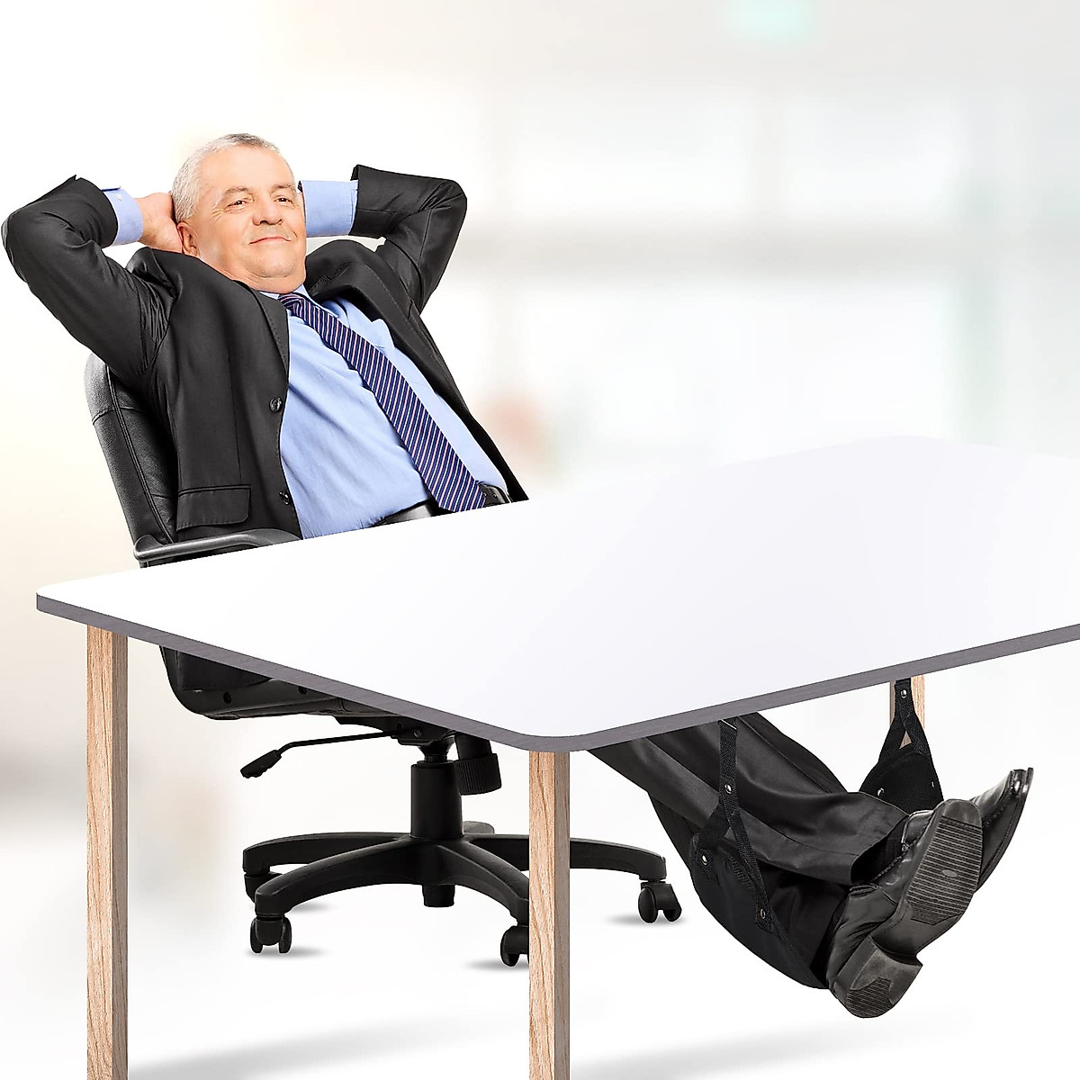 4 Pcs Portable Travel Footrest Airplane Footrests Hammock Carry On Airplane Foot Leg Rest Adjustable Height Sling Memory Foam Hammock Travel Accessories, Black