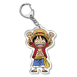 Staremeplz Compatible with Samsung Galaxy S10 Case Anime Design [with Luffy Figure Keychain], Soft Silicone TPU Animation Cool Phone Case for Samsung Galaxy S10