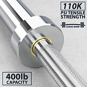 Synergee Essential 40lb Chrome Olympic Barbell. Great for Weightlifting, Powerlifting and Crossfit