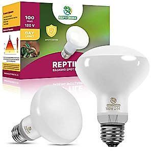 REPTI HOME Reptile Heat Lamp Bulbs (New Upgraded, Safer, 100W 2 Pack), Reptiles & Amphibians UVA Basking Spot Lamp Bulb, Reptile Daylight Heat Bulb for Bearded Dragon, Lizard, Turtle