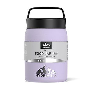 Hydrapeak 18 oz Insulated Food Thermos Hot and Cold, Soup, Vacuum Insulated Jar, Stainless Steel, for Office, Outdoor (Lavender)