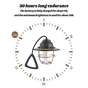 ALSODI Outdoor Camping Light, Extra-Long Endurance Lanyard Camping Light, Adjustable Brightness Tent Atmosphere Retro Hook Lantern