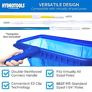 HYDROTOOLS By SWIMLINE 8040 Leaf Net For Inground Above Ground Pool Pond | Extra Large Skimmer Net Cleaning Tool & Ultra Fine Deep Mesh Bag | Durable Reinforced Plastic Frame | For Debris Bugs Pickup