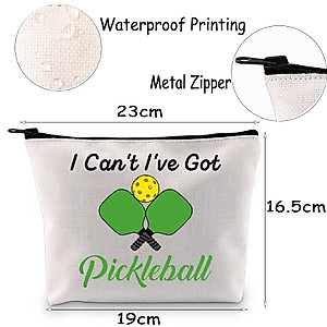 MNIGIU Pickleball Lover Gift Pickleball Player Makeup Bag I Can't I've Got Pickleball Zipper Pouch (Pickleball bag)