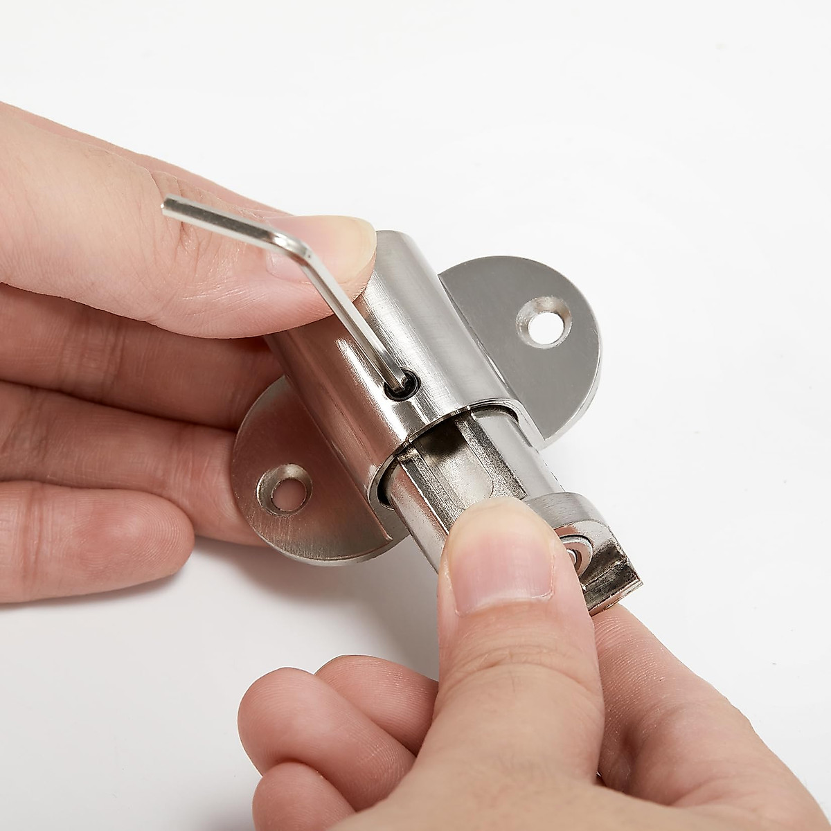 INIRET 2 Packs Silvery Door Stopper，Height-Adjustable Invisible Magnetic Door Stop,Door Catch/Stopper for Bottom of Door，Hold Your Door Open，with Adhesive No Drilling,for Home Office Bedroom